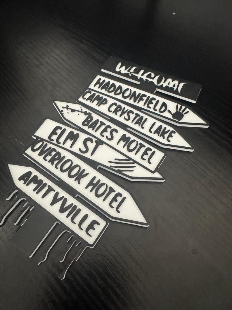 3D Printed Horror Movie Welcome Sign – Halloween Decor With Classic ...