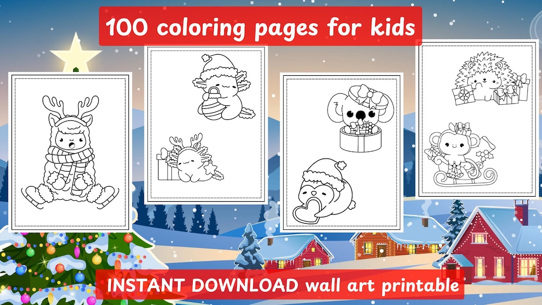 Christmas Coloring Pages for Kids , 100 Cut Christmas Colorig Pages for ...