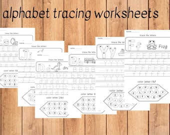 Alphabet Tracing, 26 Alphabet Tracing Worksheets for Kids, Printable ...