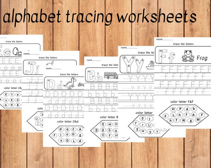 Alphabet Tracing, 26 Alphabet Tracing Worksheets for Kids, Printable ...