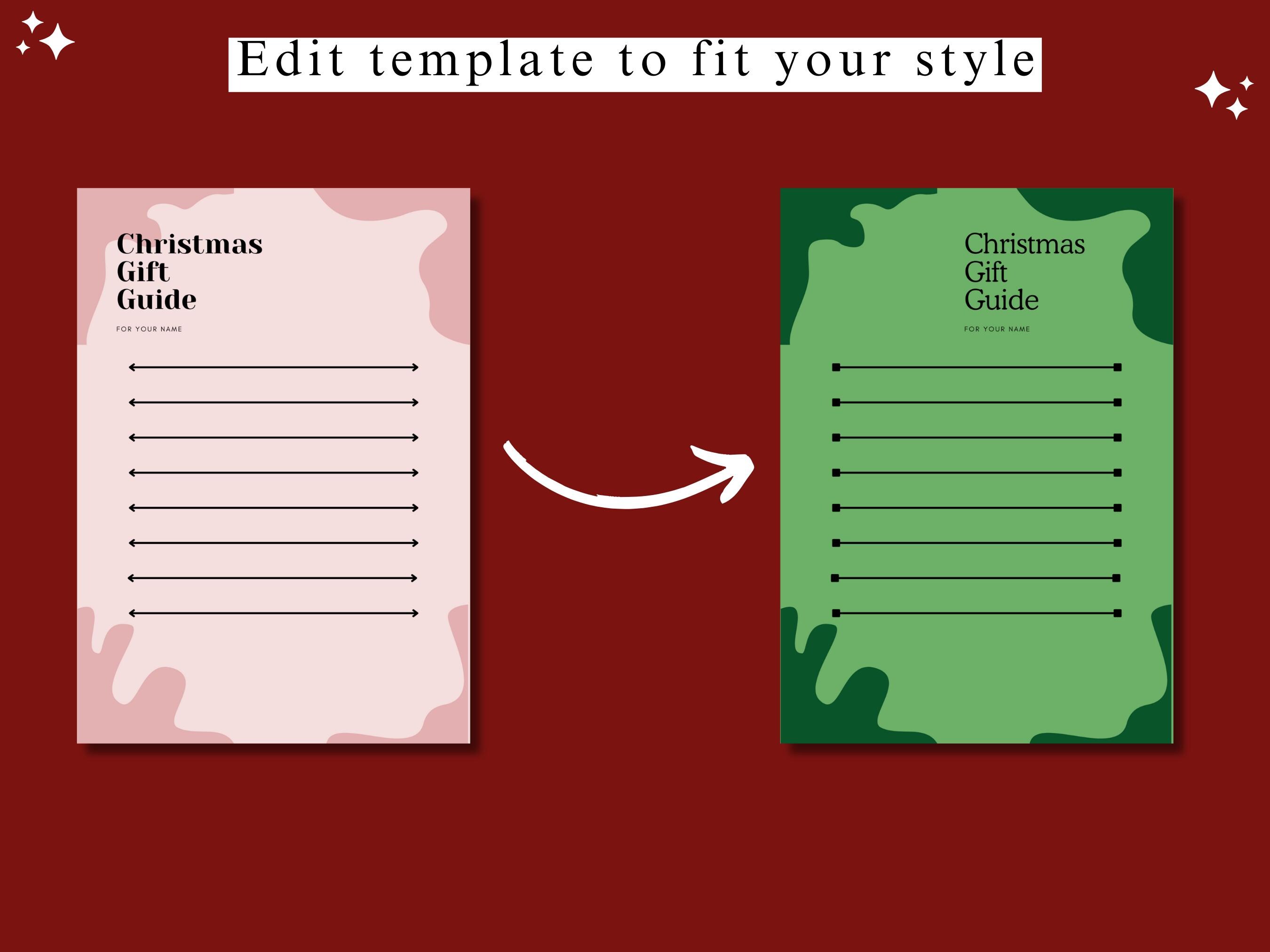 Editable Christmas List Canva Template | Gift Planner and Tracker ...