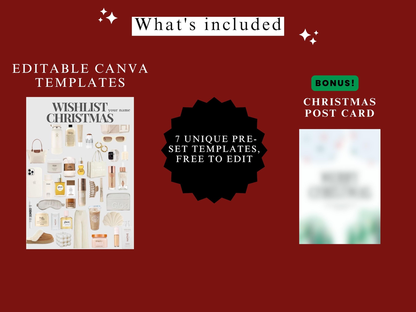 Editable Christmas List Canva Template | Gift Planner and Tracker ...