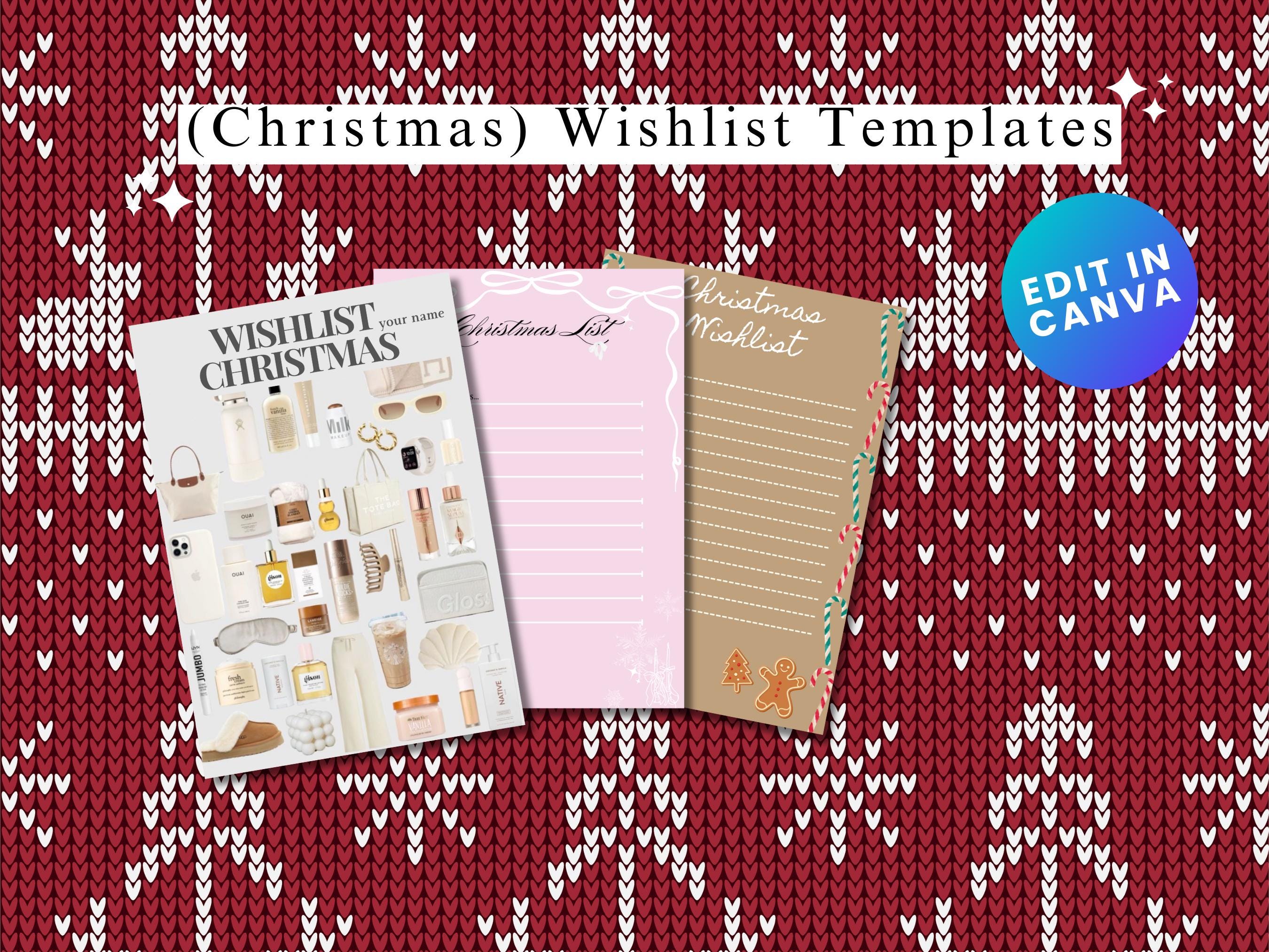 Editable Christmas List Canva Template | Gift Planner and Tracker ...