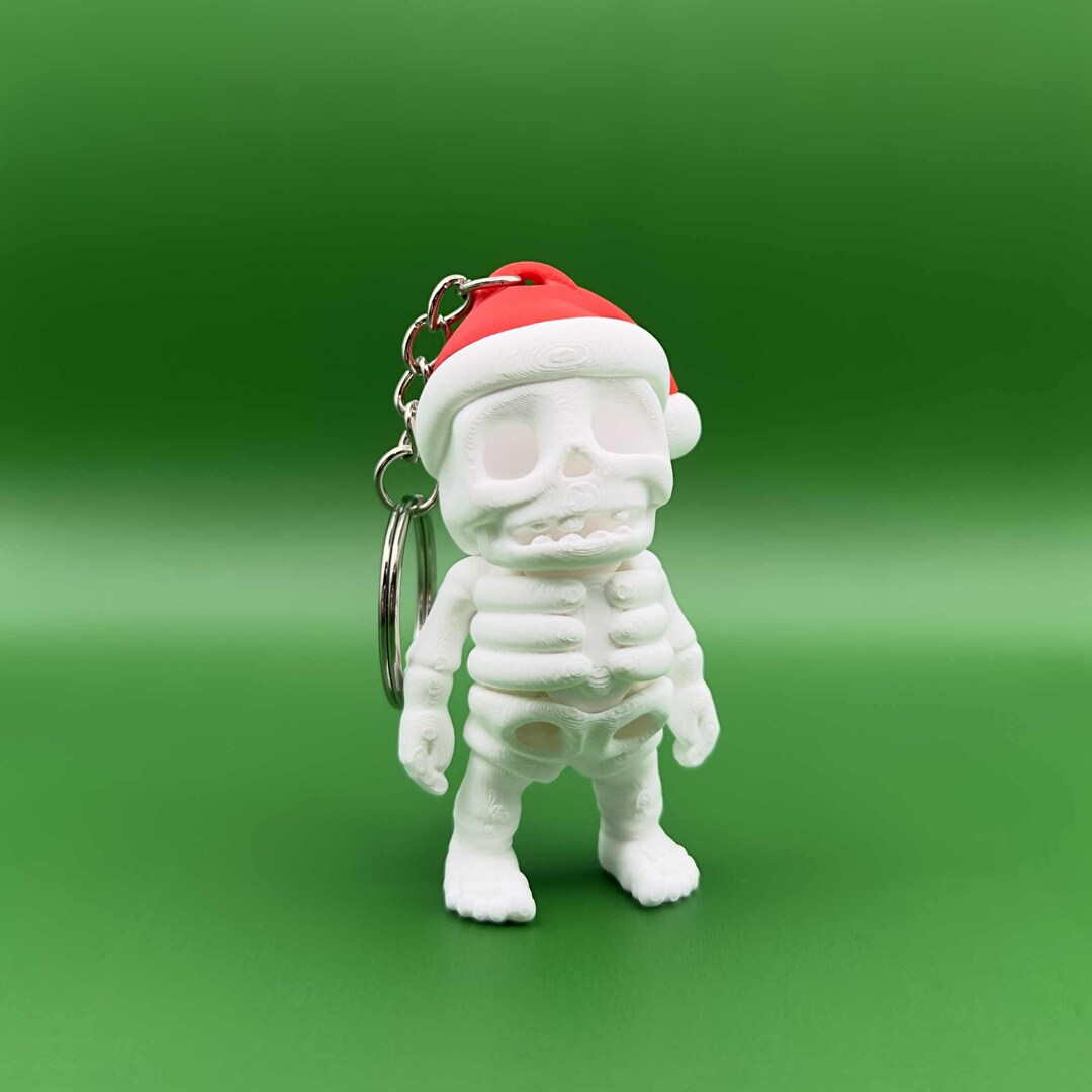 Santa Skeleton Keychain | 3D Printed Articulated Christmas Gift - Etsy