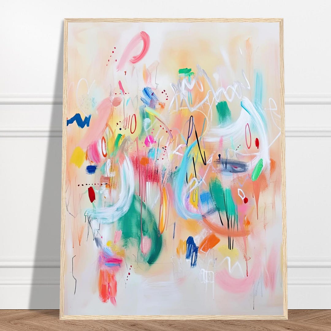 Colorful Abstract Expressionism Art Print: Bold Shapes Canvas Wall Art ...