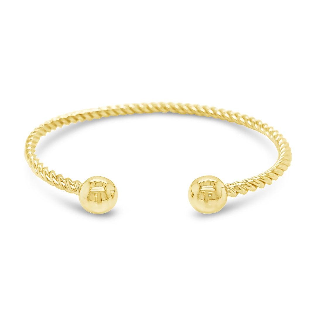 The 14k Yellow Gold Double Ball Braided Torque Bangle Bracelet - Etsy