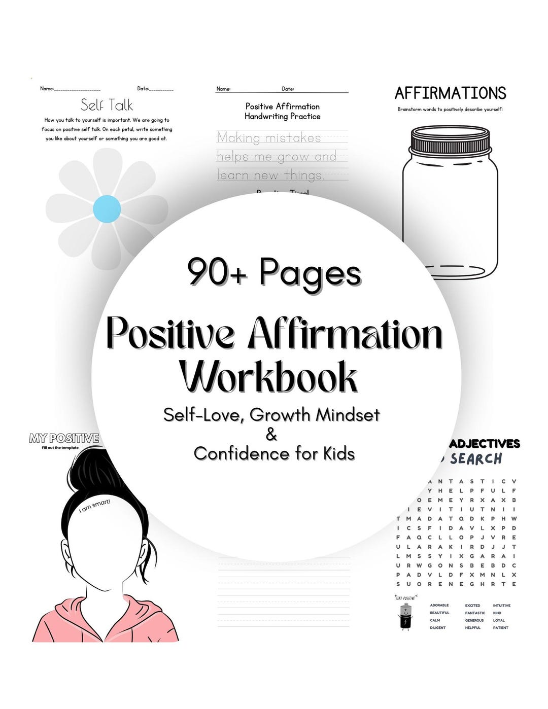 Printable Positive Affirmation Handwriting Workbook for Kids – 90 ...