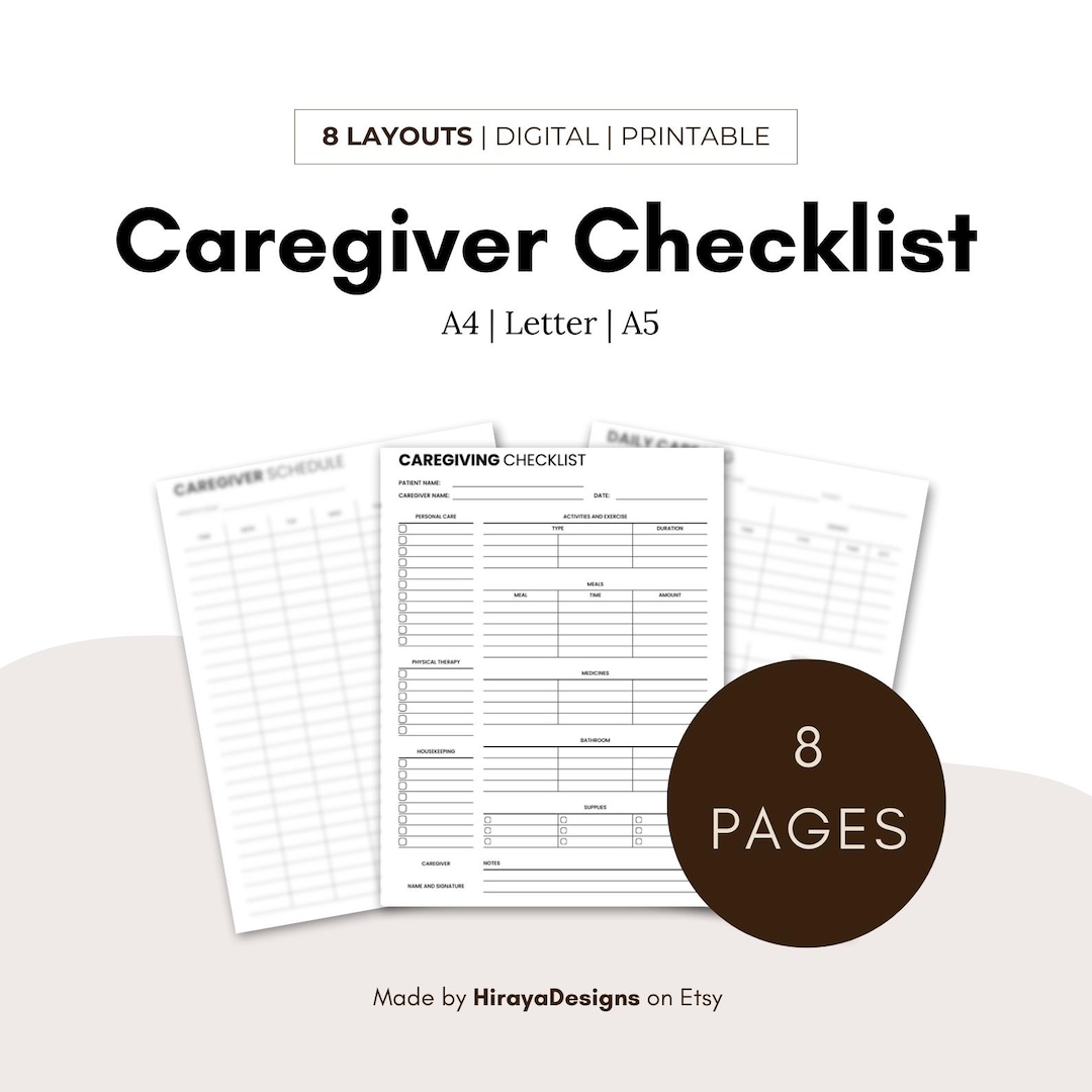 Home Health Caregiver Activity Report Caregiving Elderly Care Checklist ...