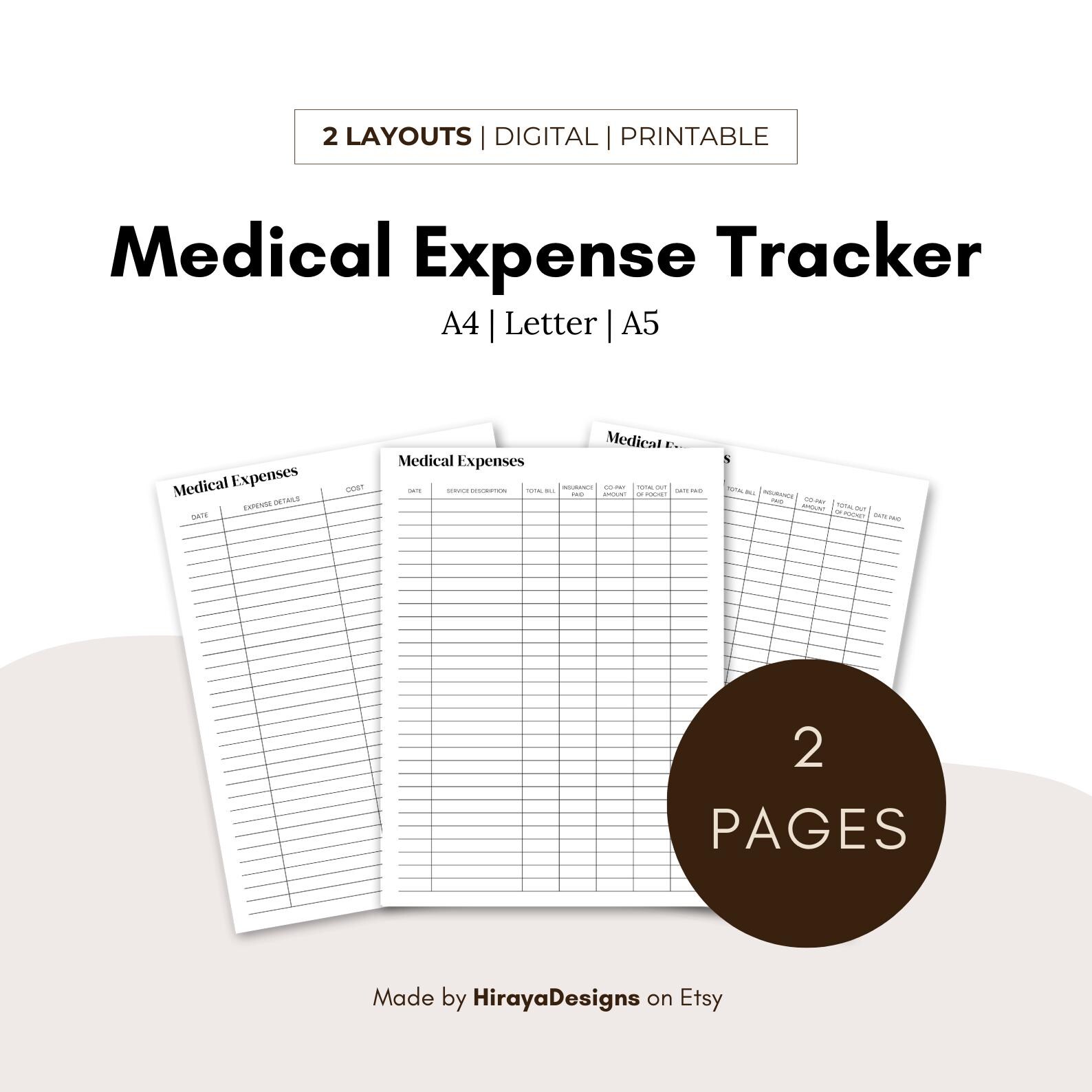 Expense Tracker Spending Tracker Expense Log Purchase Log Budget ...