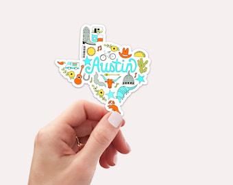 Austin, Texas Skyline, Vinyl Sticker, - Etsy