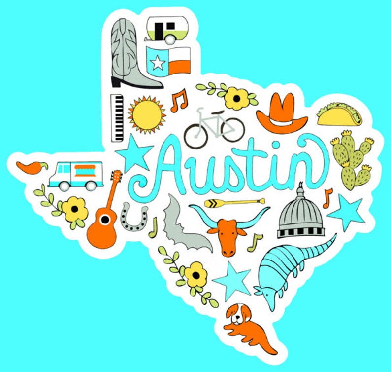Austin Texas Sticker, Sticker - Etsy