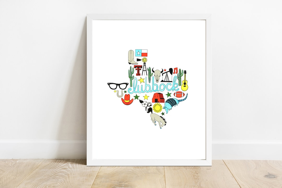 Lubbock Texas Art Print, Lubbock Art Poster - Etsy