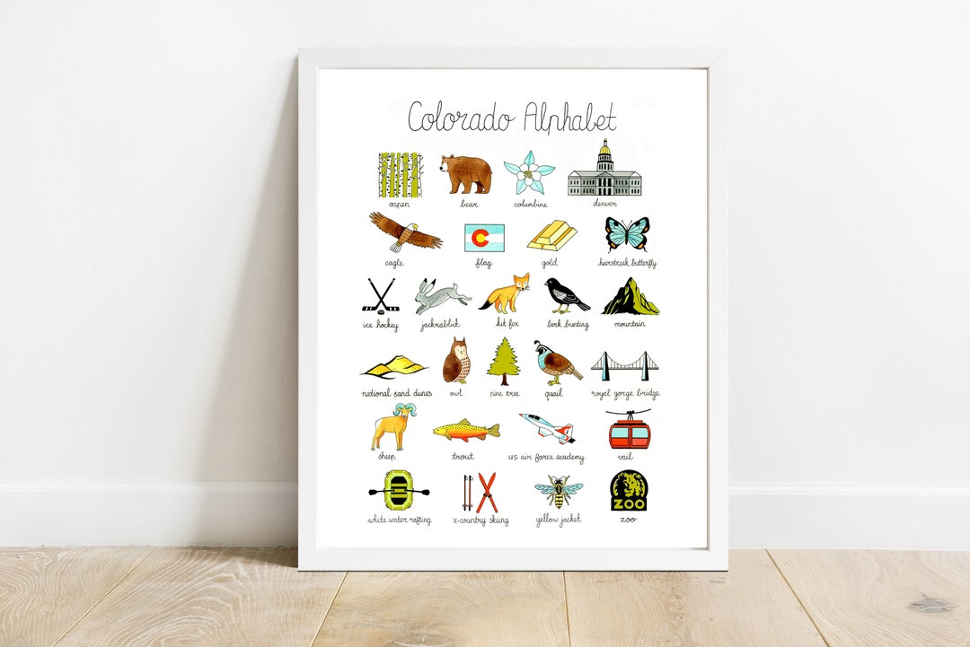 Colorado State Alphabet, Colorado ABC, Colorado Art, Art Print Nursery ...