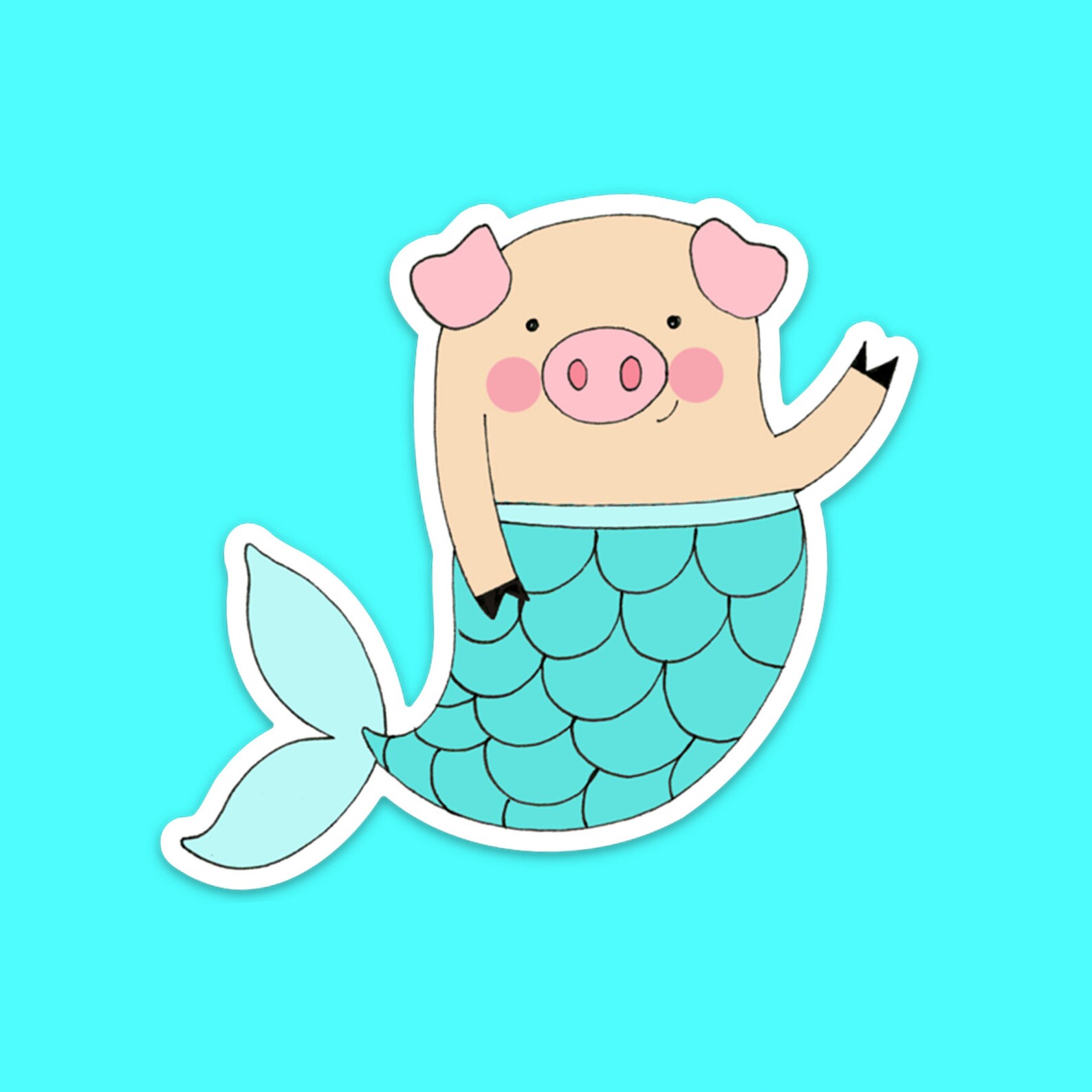Pig Sticker, Mermaid Sticker, Mermaid Pig Sticker, San Marcos Texas ...