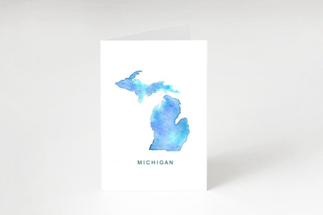 Michigan Greeting Card, Michigan Blank Card, Michigan State - Etsy