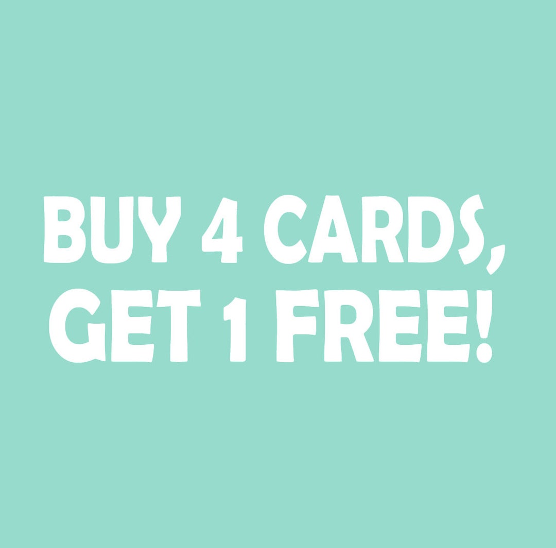Greeting Cards Set, Buy 4 Cards, Get One Free Bundle, Bulk Order ...