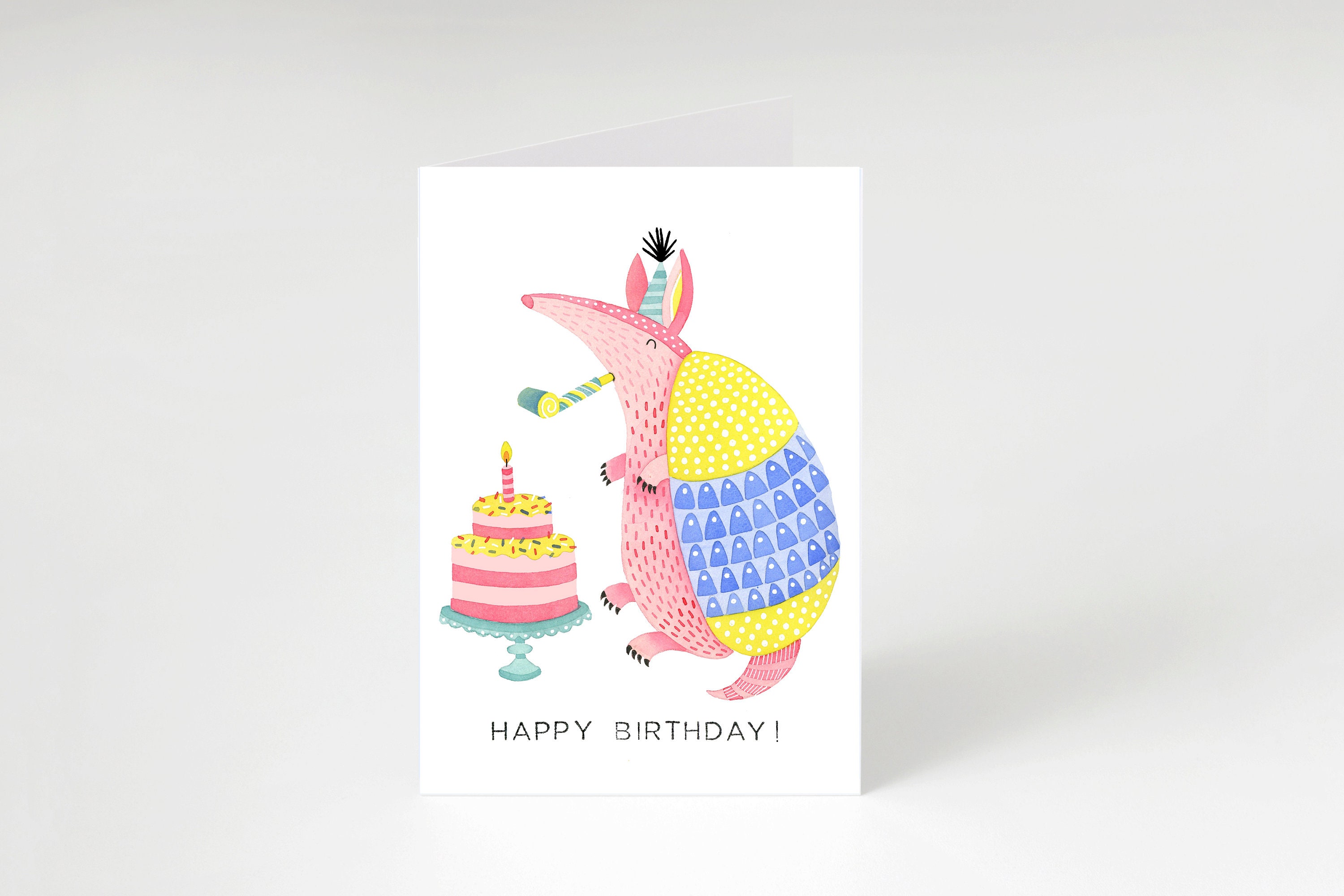 Happy Birthday Armadillo Greeting Card, Birthday Card - Etsy