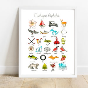 Michigan Alphabet Print State Pride - Etsy