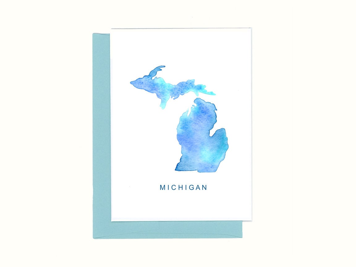 Michigan Greeting Card, Michigan Blank Card, Michigan State - Etsy