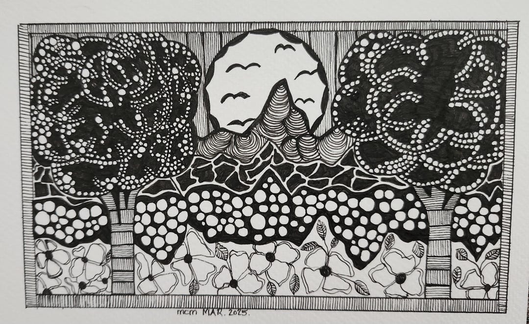 Archival Ink on Heavyweight Cold Press Paper 5.5 in X 8.5 in (acid Free ...