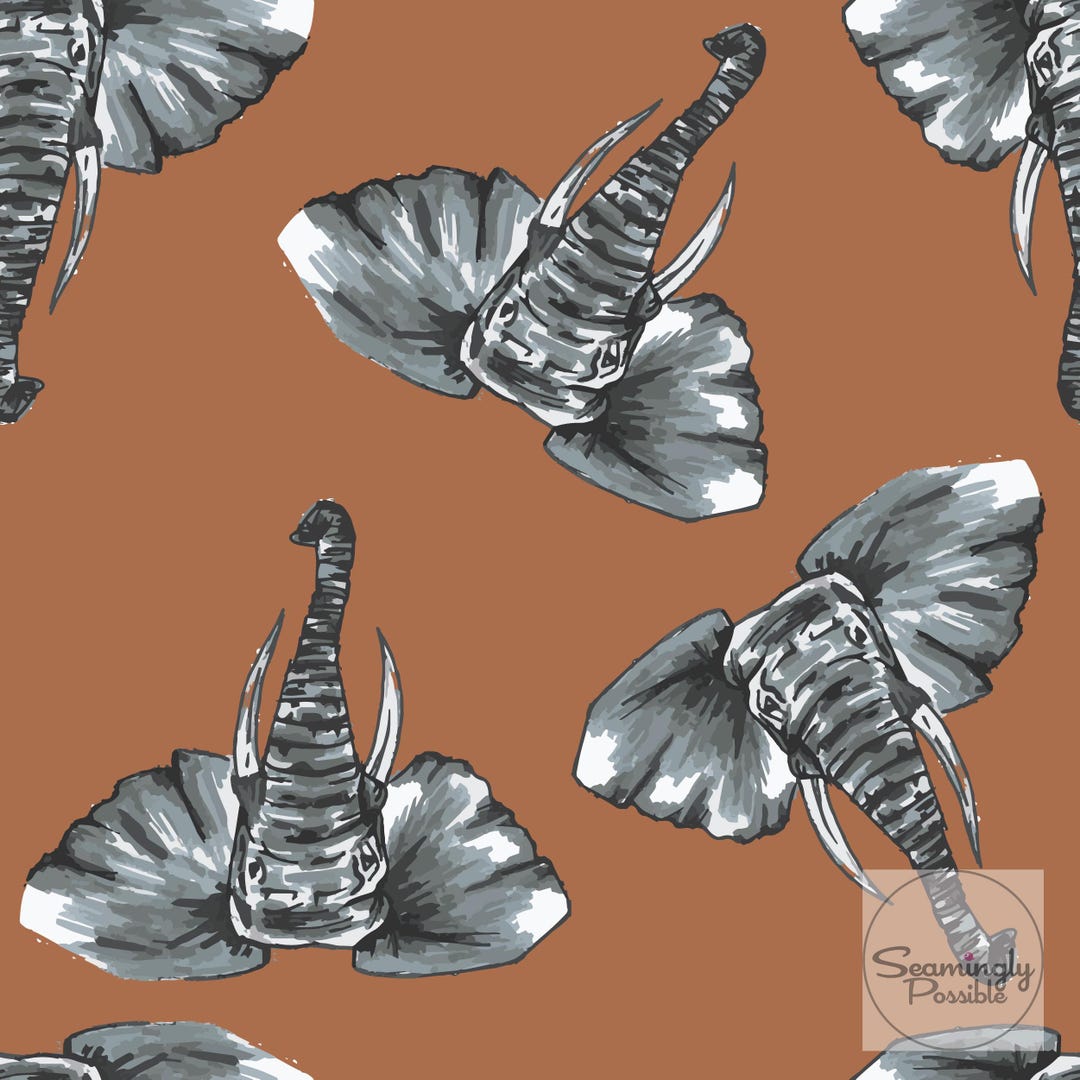 Exclusive Elephant Pattern, Seamless Pattern, Repeating File for Fabric ...