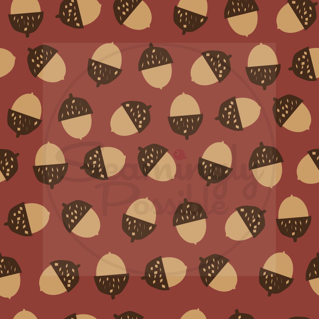 Fall Woodland Acorn Print Seamless Pattern, Repeating File for Fabric ...