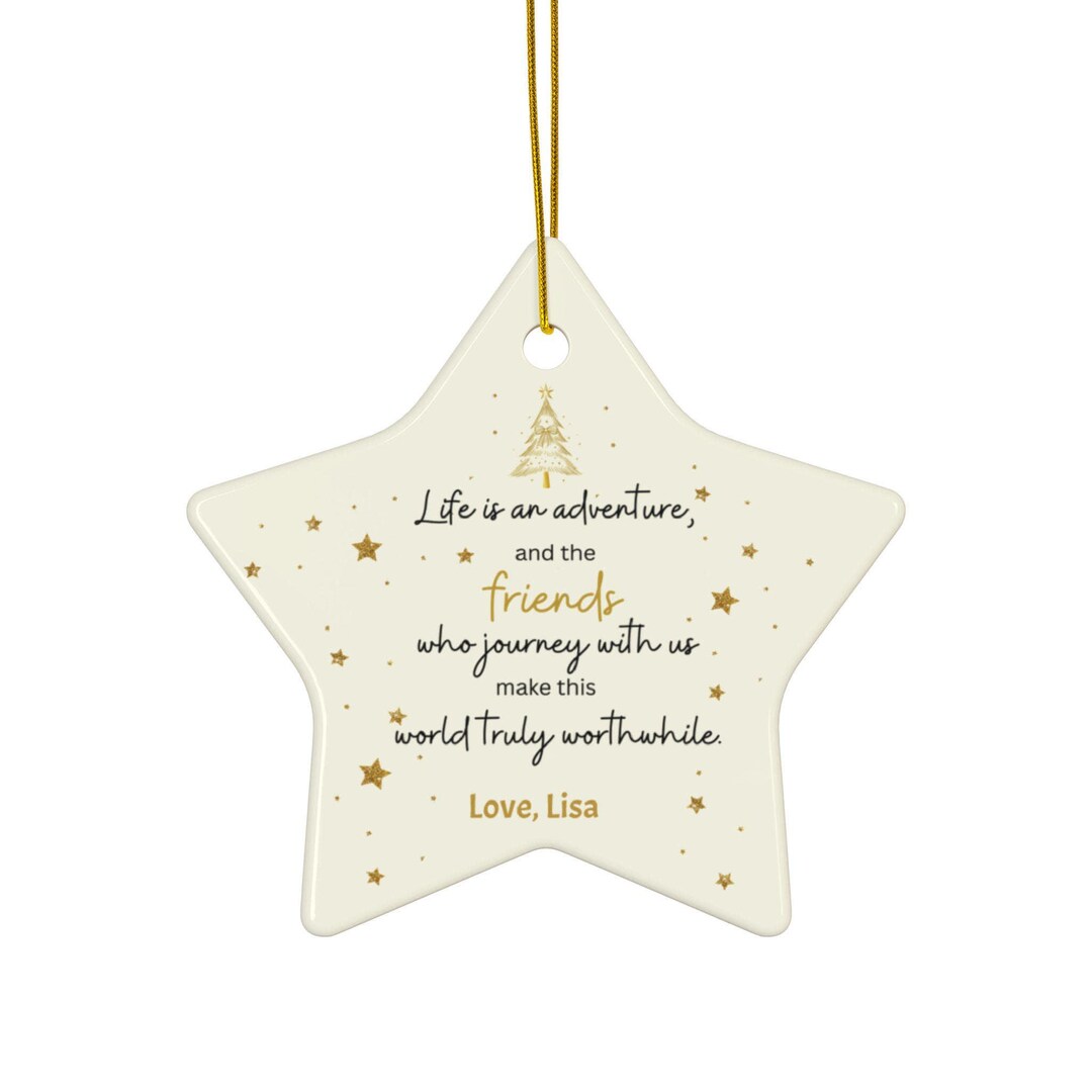 Friend Star Ornament: Custom Ceramic Glossy Star Keepsake - Etsy