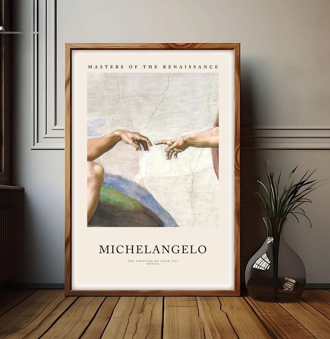 Michelangelo Creation of Adam Printable Wall Art | Renaissance Digital ...