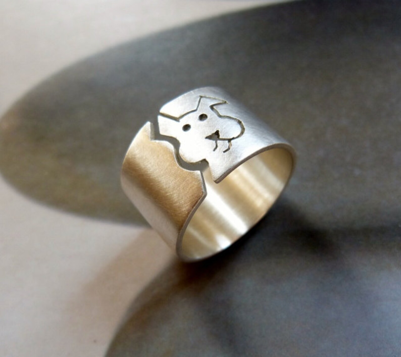 Dog Ring Wide Band Personalized Pet Dog Lover Gift - Etsy