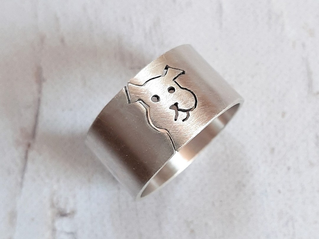 Dog Ring, Wide Band, Personalized Pet, Dog Lover Gift, Birthday Gift ...