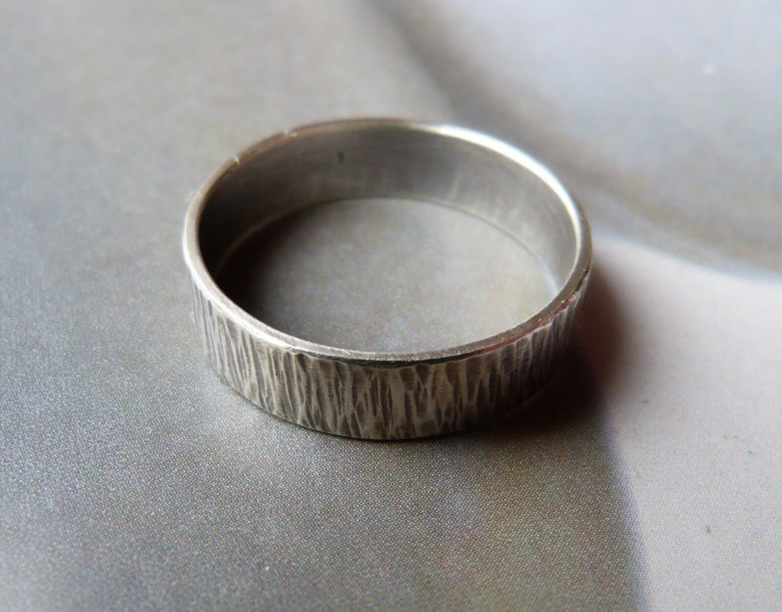Mens Ring Rustic Hammered Sterling Silver Men's - Etsy