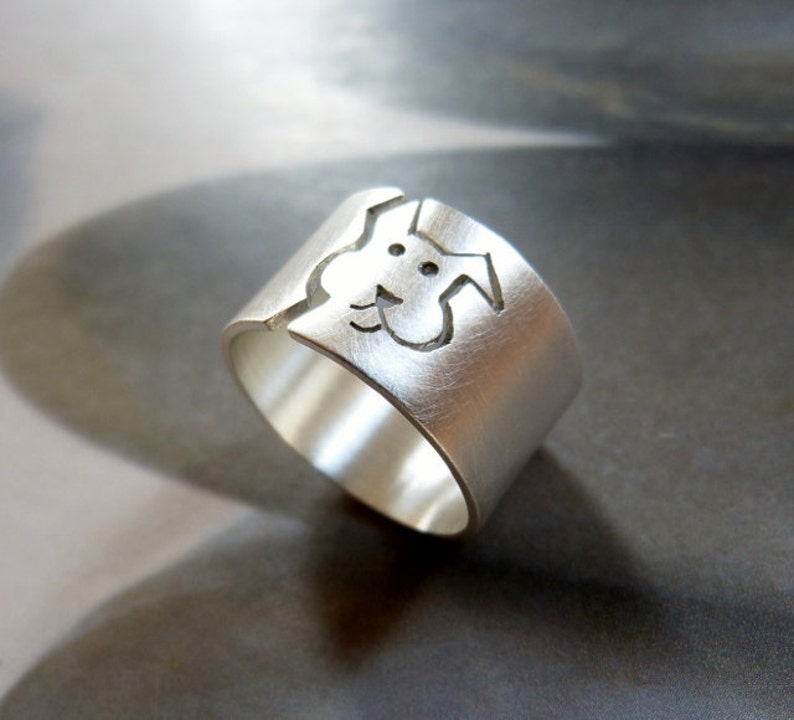 Dog Ring Wide Band Personalized Pet Dog Lover Gift - Etsy