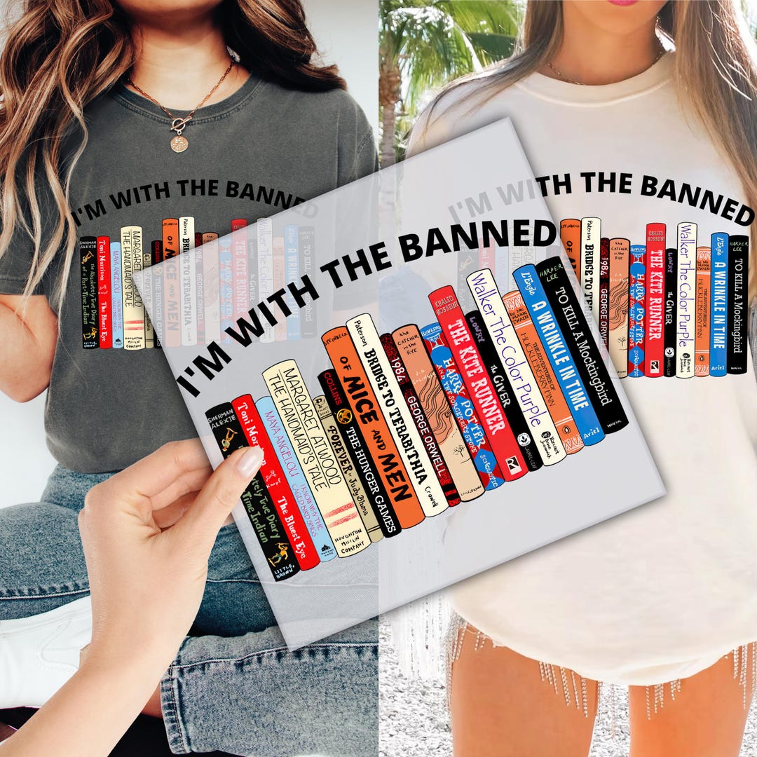 I'm With the Banned DTF Transfer for Ready to Press, Banned Books Ready ...
