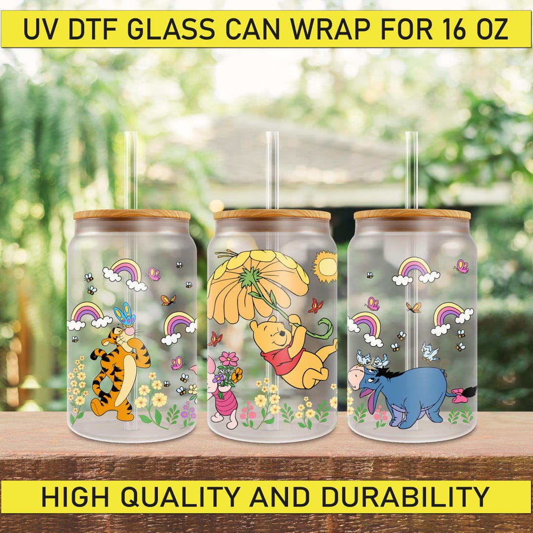 Winnie the Pooh and Friends Uv Dtf Cup Wrap for 16 Oz, Disney Spring ...
