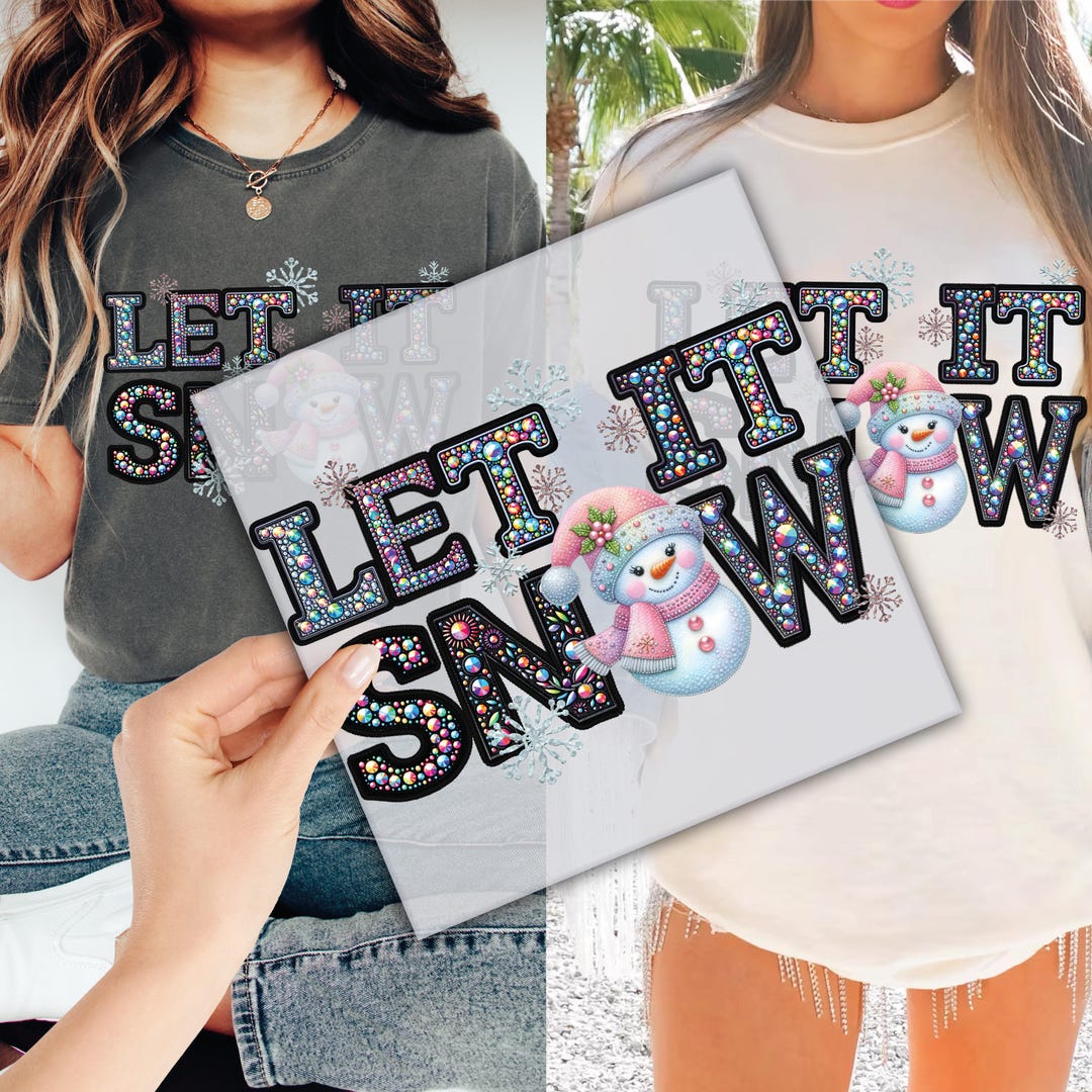 Let It Snow DTF Transfer for Ready to Press, Winter Christmas Ready to ...