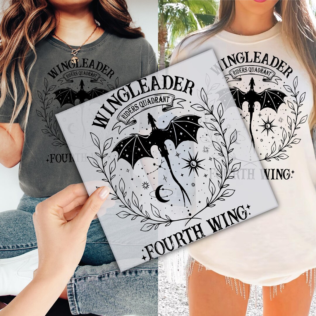 Wing Leader Fourth Wings DTF Transfer for Ready to Press, Dragon Rider ...
