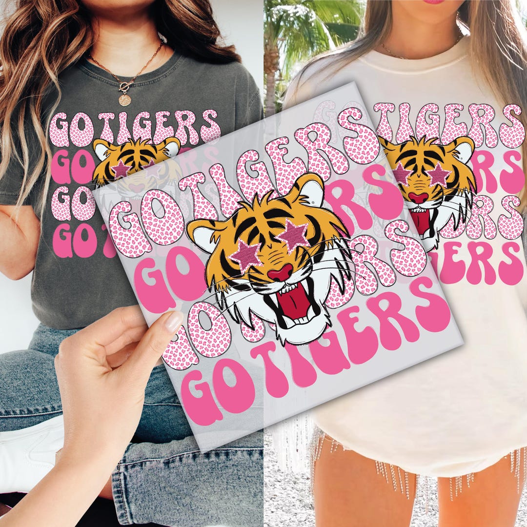Go Tigers DTF Transfer for Ready to Press, Retro Tigers Ready to Apply ...