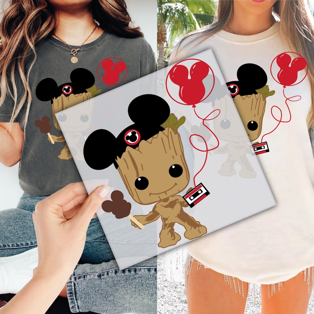 Disney Baby Groot DTF Transfer for Ready to Press, Mickey Head Balloon ...