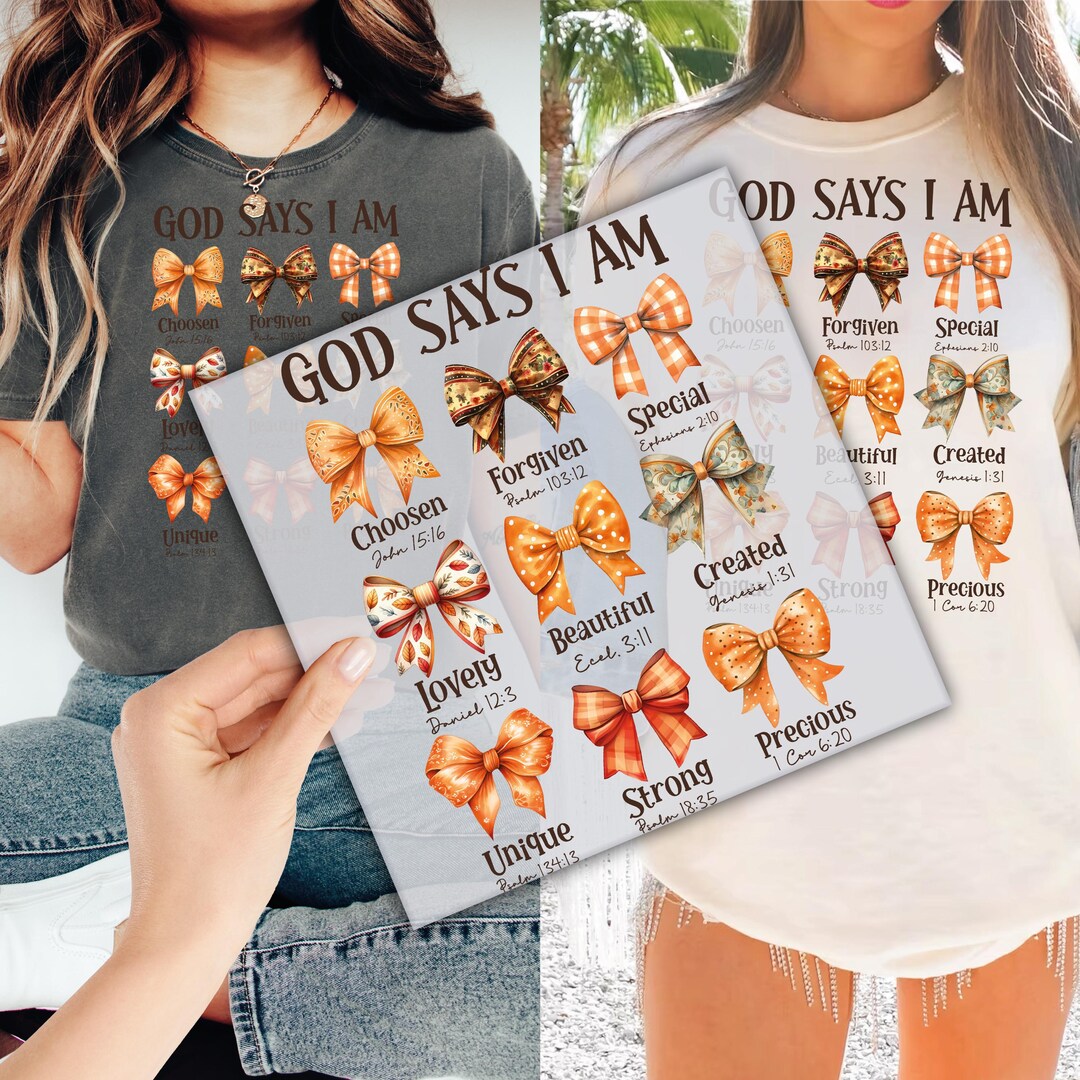 God Says I Am Fall Coquette Ready to Apply for Heat Press, Fall Bow DTF ...