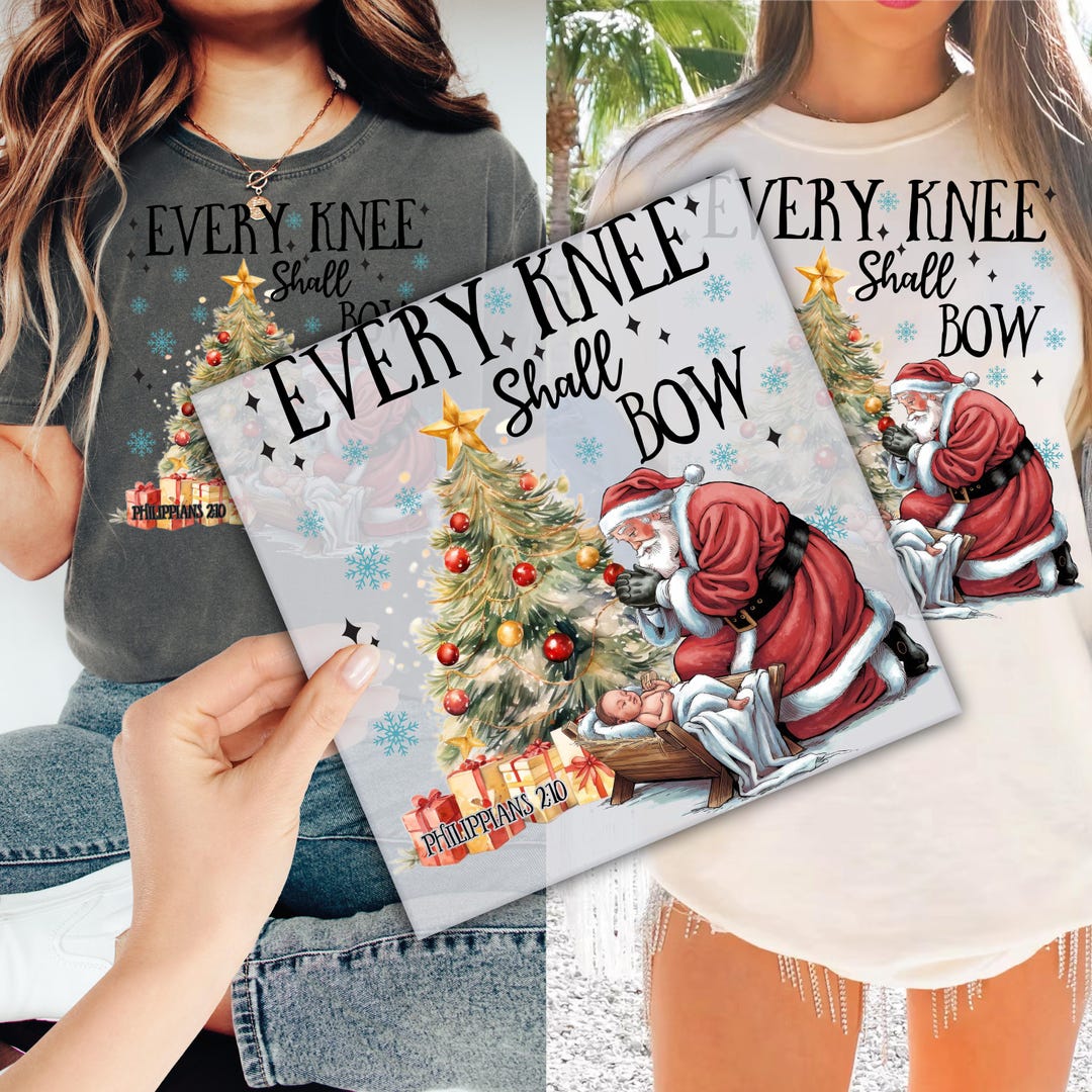 Every Knee Shall Bow DTF Transfer for Ready to Press, Nativity Scene ...