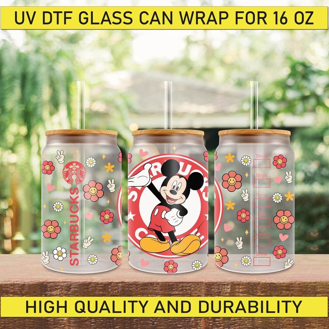Mickey Mouse Uv Dtf Cup Wrap for 16 Oz, Disney Cup UV Dtf, UV Dtf Print ...