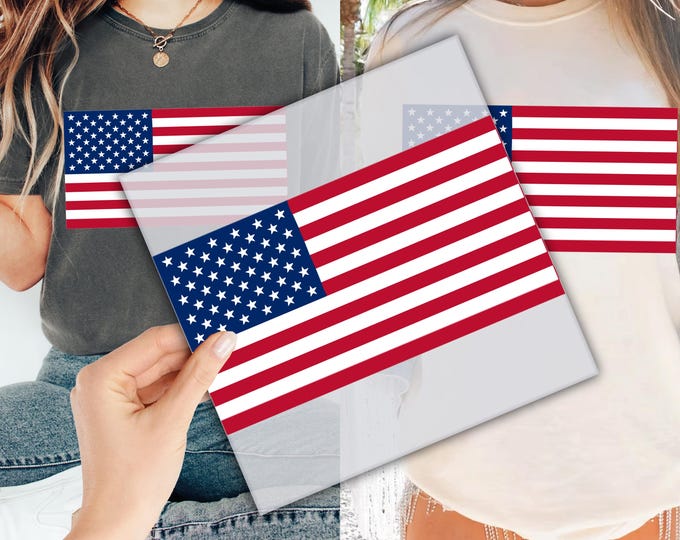 American Flag DTF Heat Transfer, U.S.A. Flag Direct-to-film Iron-on ...