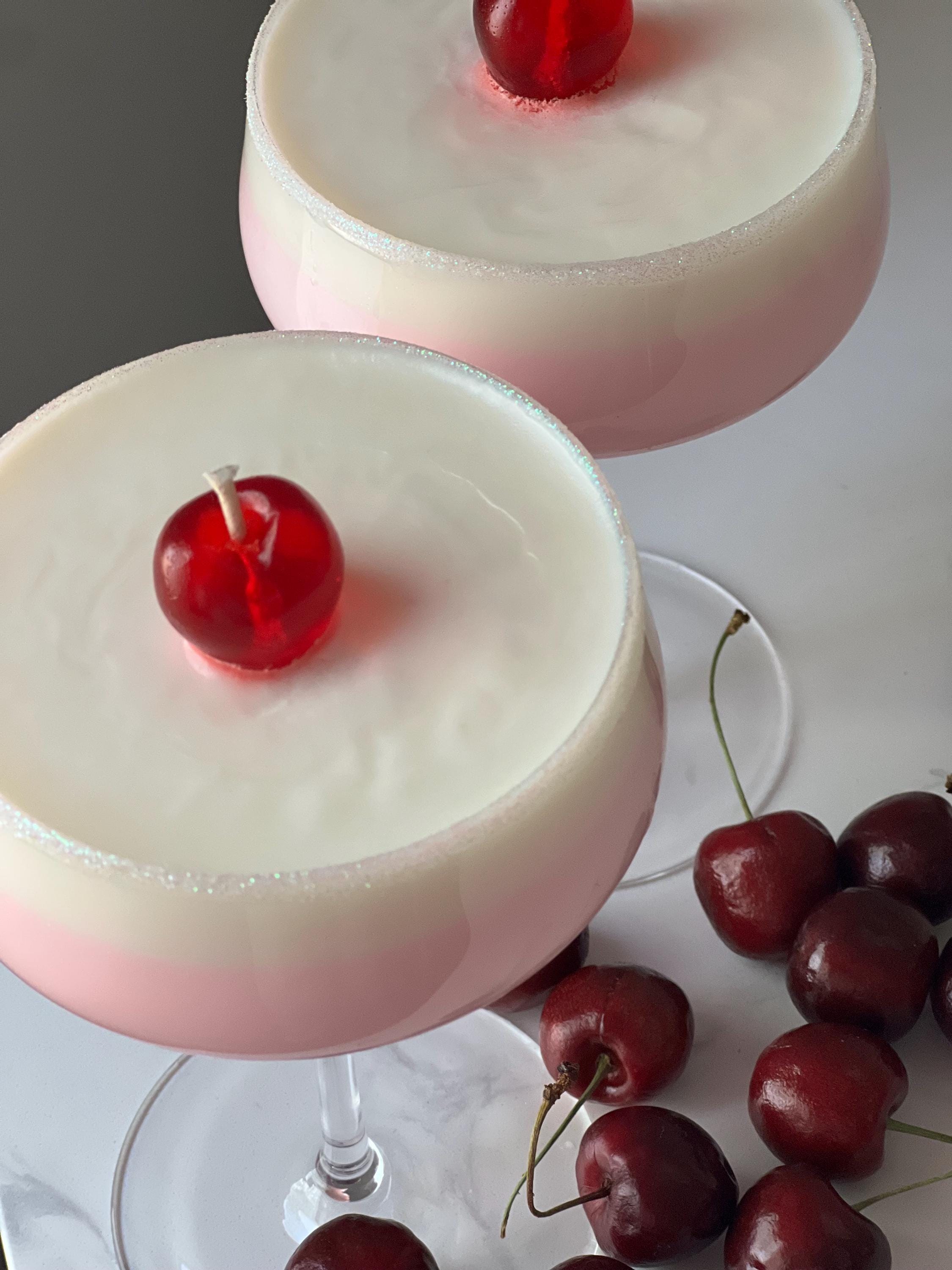 Cherry Bomb Martini Candle 10oz of Soy Wax, Rim is “sugared”. Fragrance ...