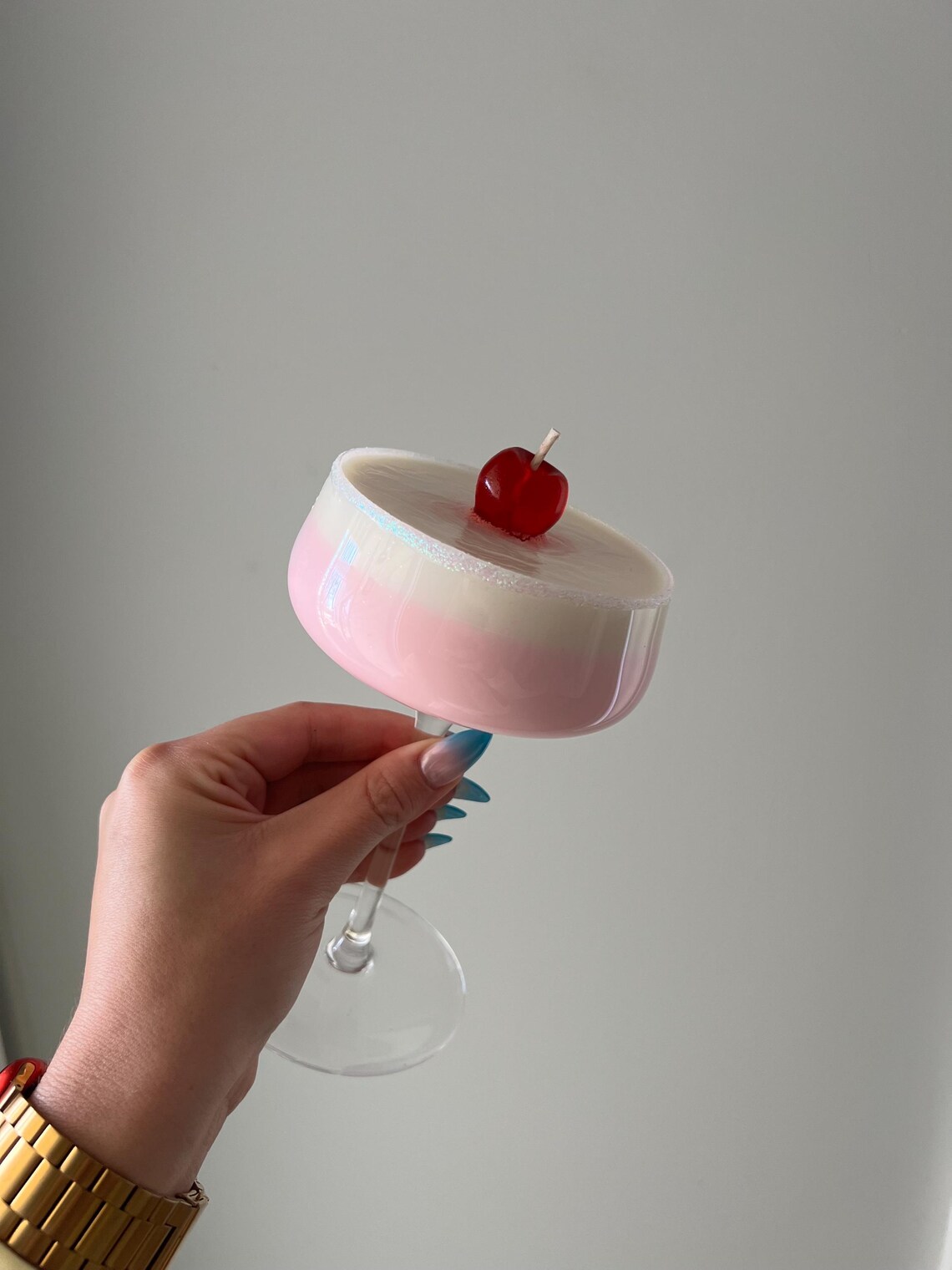Cherry Bomb Martini Candle 10oz of Soy Wax, Rim is “sugared”. Fragrance ...