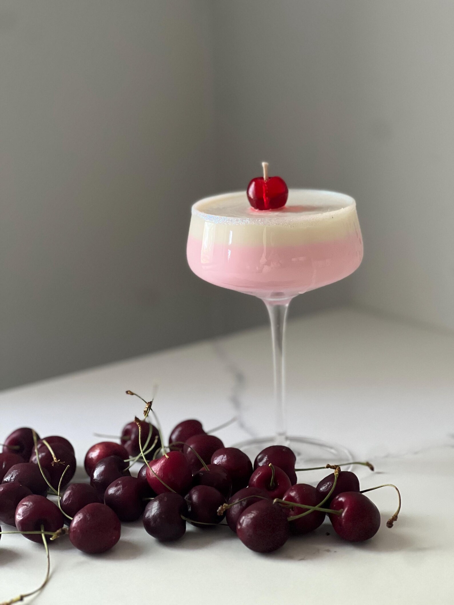 Cherry Bomb Martini Candle 10oz of Soy Wax, Rim is “sugared”. Fragrance ...