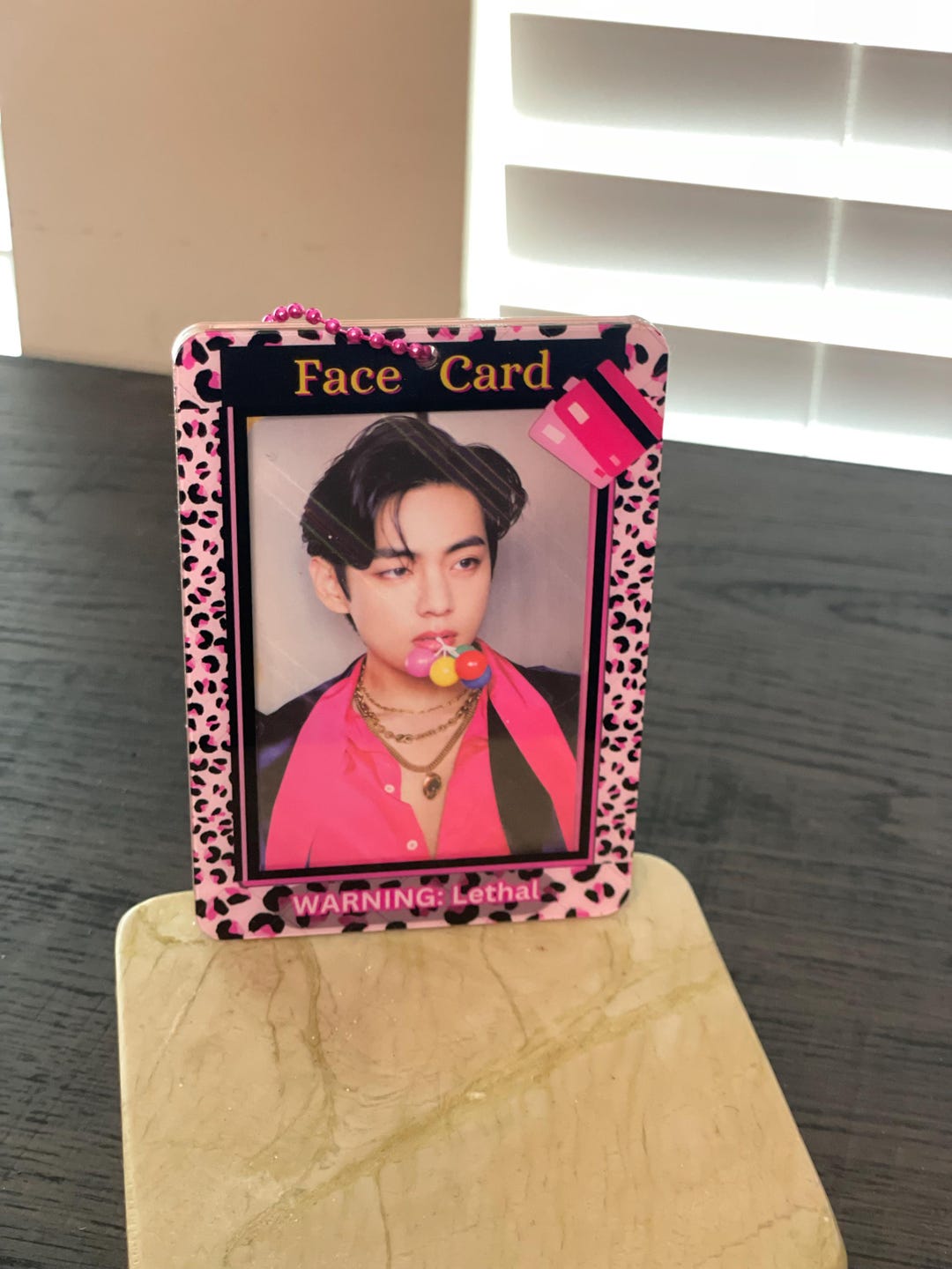 Acrylic Kpop Photocard Holder Pink Leopard Print Y2k Credit Card Theme ...