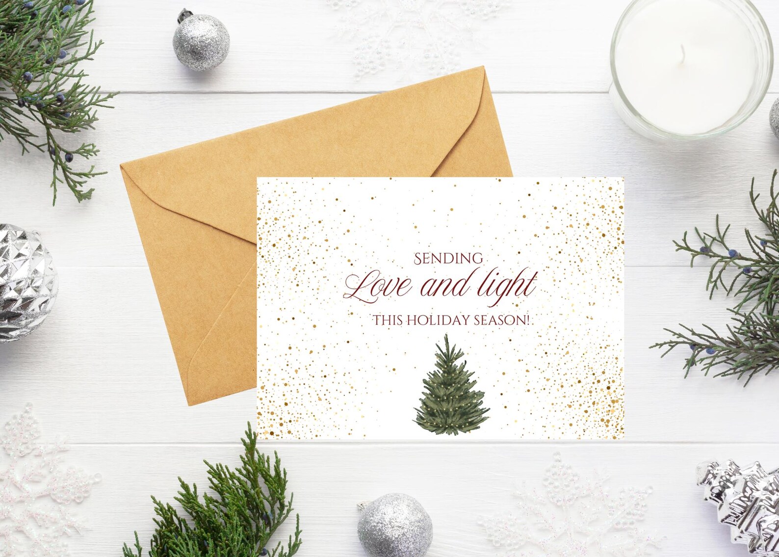 Printable Christmas Card Merry Christmas Greeting Card Holiday Season ...