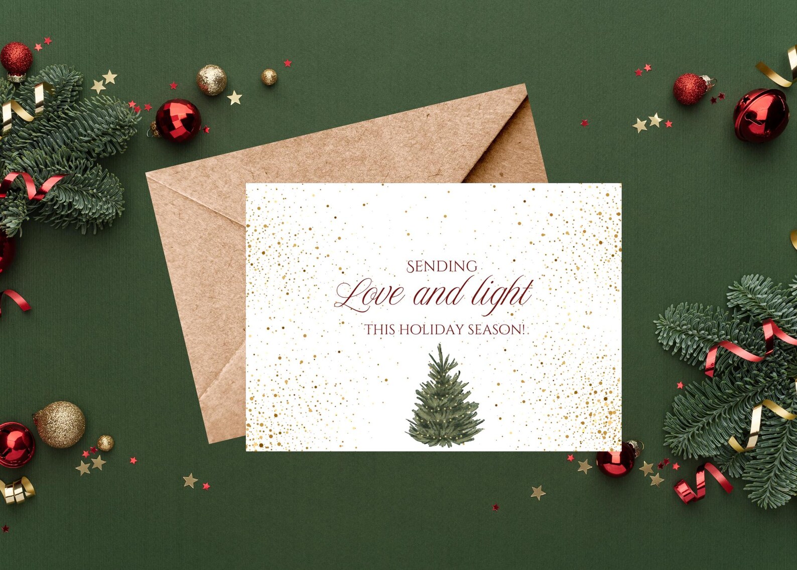 Printable Christmas Card Merry Christmas Greeting Card Holiday Season ...
