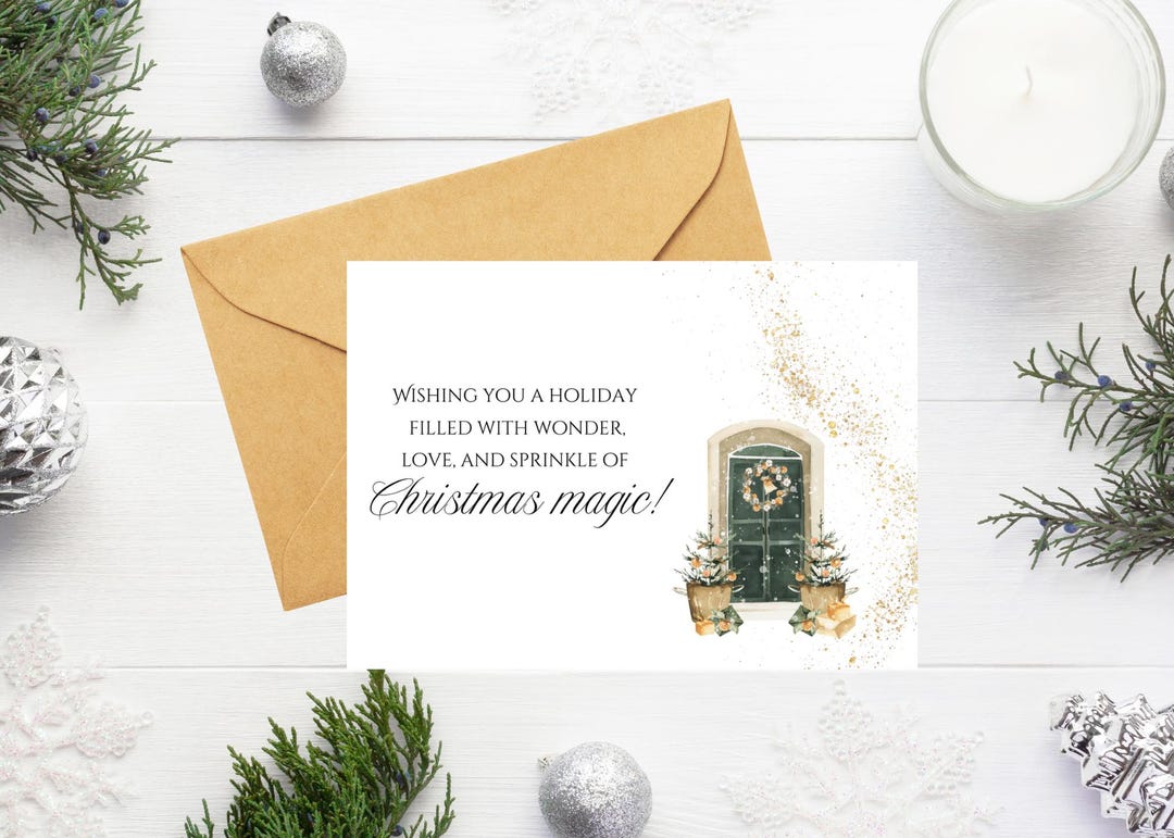Printable Christmas Card Merry Christmas Greeting Card Holiday Season ...