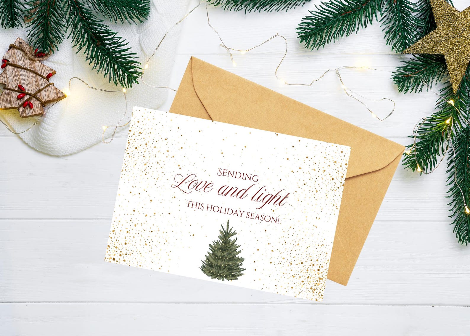 Printable Christmas Card Merry Christmas Greeting Card Holiday Season ...